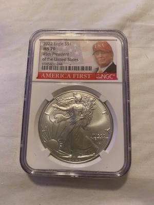 2022 silver eagle ms70 Donald Trump label | eBay
