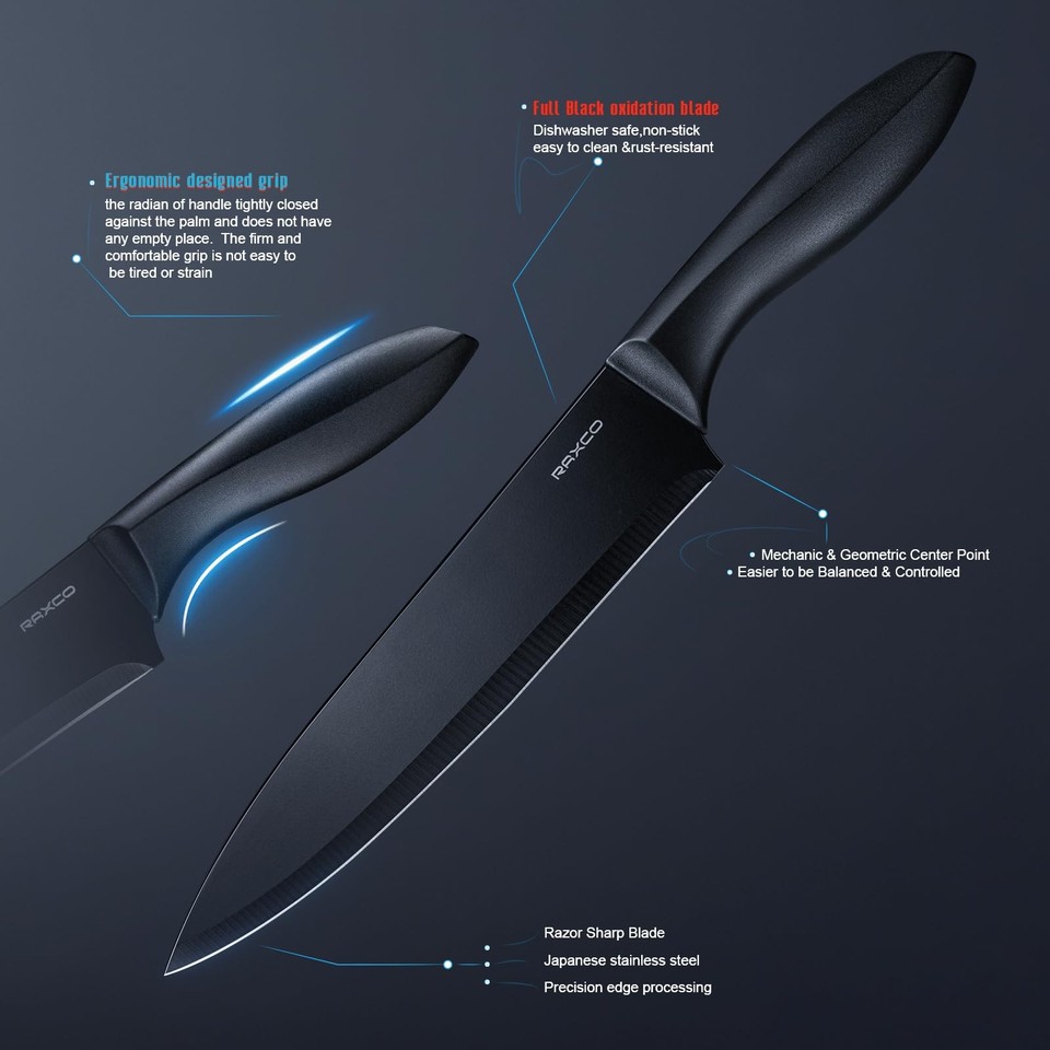 Kitchen Utensils Set,18-Piece Cooking Tools and Sharp Knives,Stainless ...