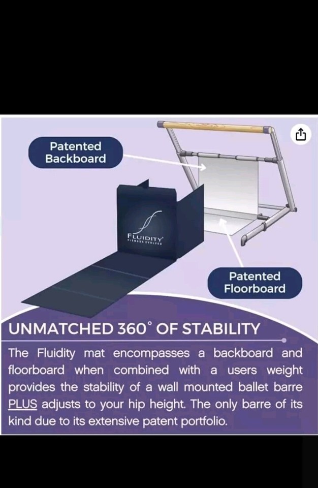 Fluidity Bar Fitness Evolved Exercise Portable Ballet Barre Mat Bar ...