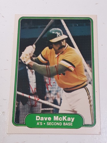 Dave McKay Oakland Athletics 1982 Fleer Autograph Card #100 READ ...
