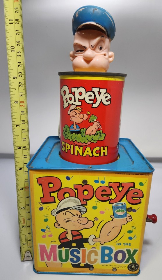 1950’s Mattel Popeye Music Box with Spinach Can | eBay