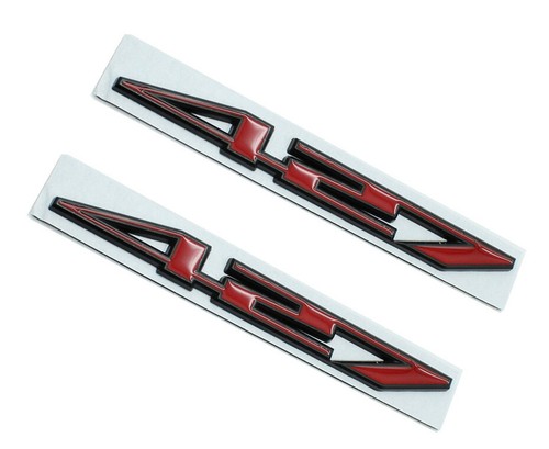 2Pc 427 Emblem Polished Aluminum Badge Engine Hood Sticker (black red ...