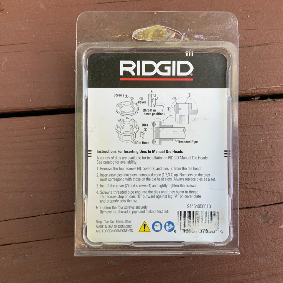 RIDGID 12R 3/4" Alloy Pipe Threading Dies 37830 703765973267 | eBay
