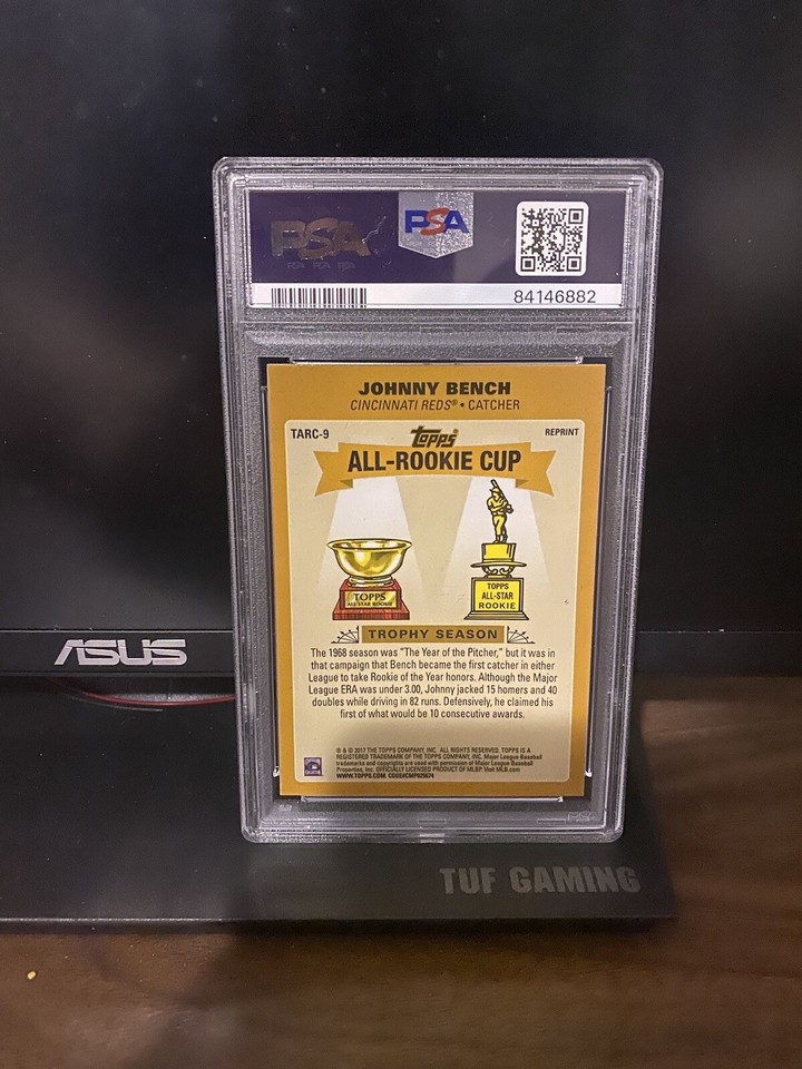 2017 Topps Chrome Update Johnny Bench Rookie Cup Topps A/R Cup Reprint ...