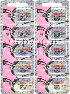 Maxell 337 SR416SW D337 V337 LR416 SR416 Battery 0% MERCURY ( 10 PC ...