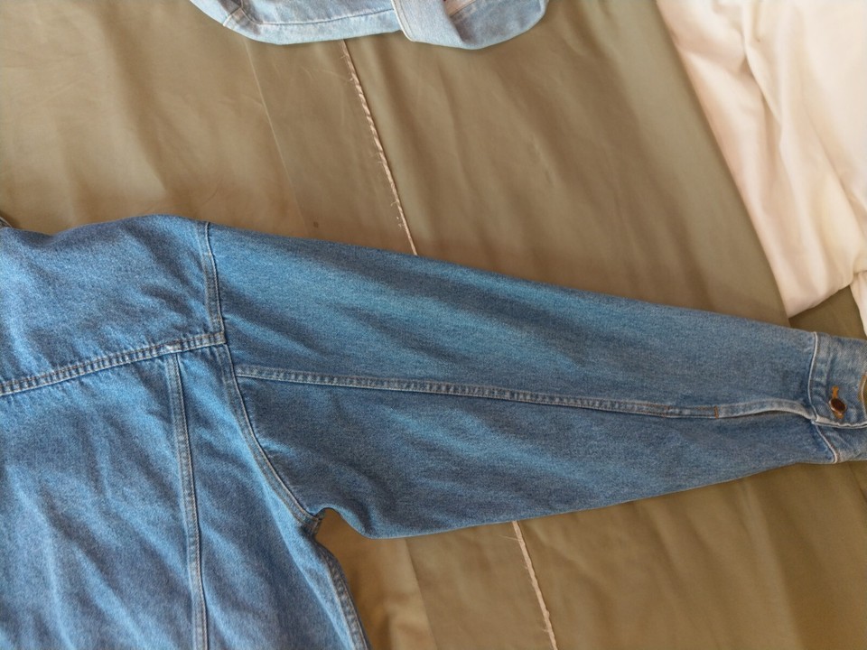 No Excuses Sexy Jeans Wear Tough Large Denim Jean Jacket Snaps Clasps ...