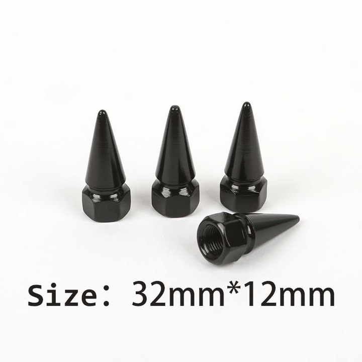 4X Silver Aluminum Metal Long Spike Wheel/Tire Valve Stem Car Air Caps ...