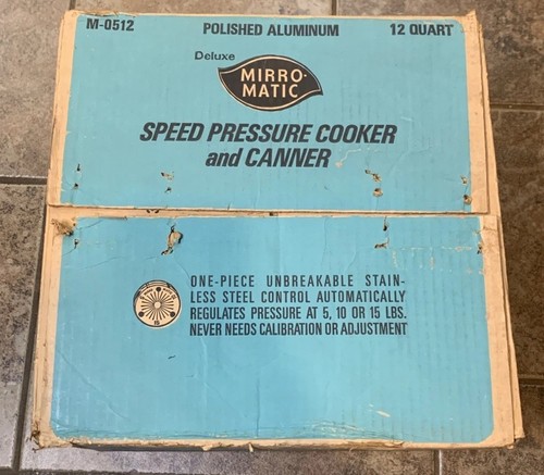 Mirro-Matic Vintage 12 Qt Metal Pressure Cooker In the Original Box ...