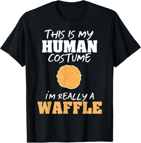 This Is My Human Costume I'm Really A Waffle Funny Cute Gift T-Shirt ...
