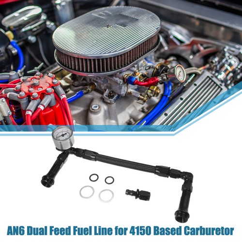 1 Set Car 4150 AN6 Dual Feed Fuel Line with Gauge for 4150 Based ...