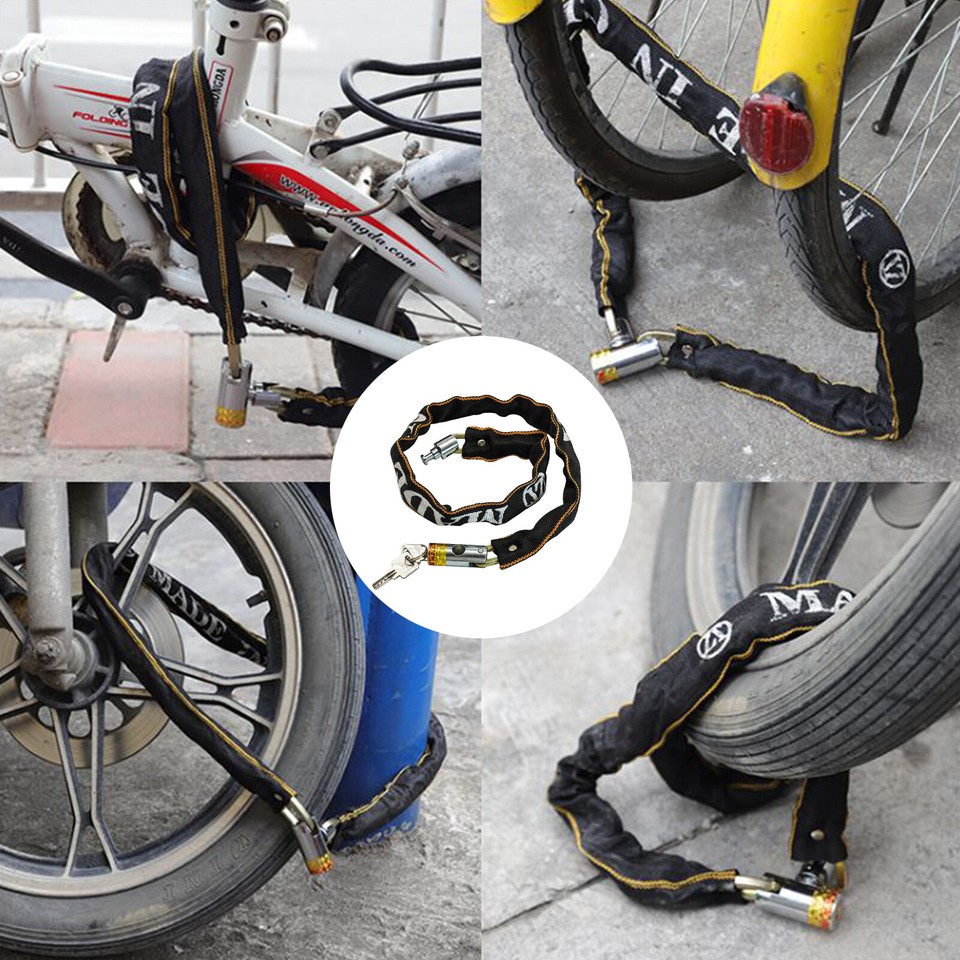 2PCS 2.1M Bicycle Lock Chain Motorbike Motorcycle Mobility Scooter Bike ...