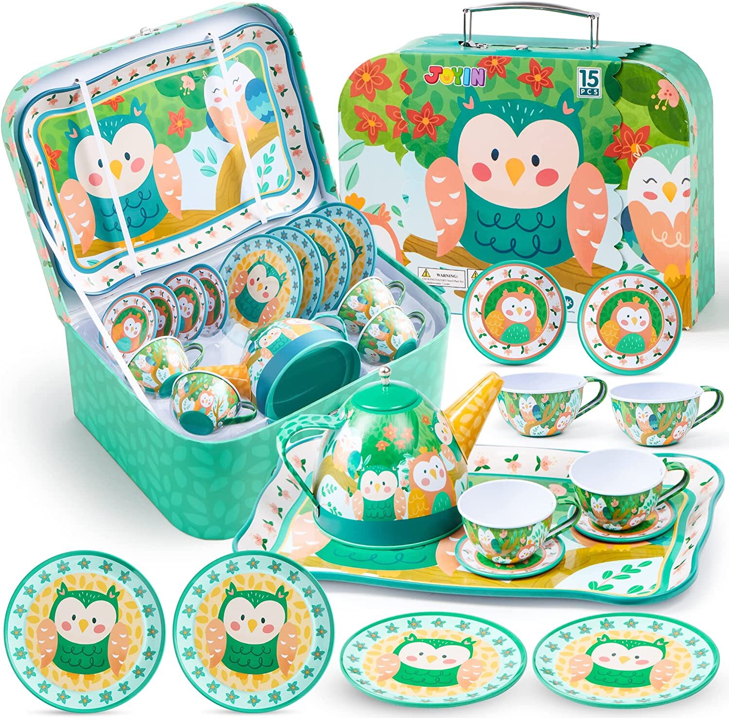 Syncfun Owl Tea Party Kit for Girls Dessert Pretend Kitchen Toys Play ...