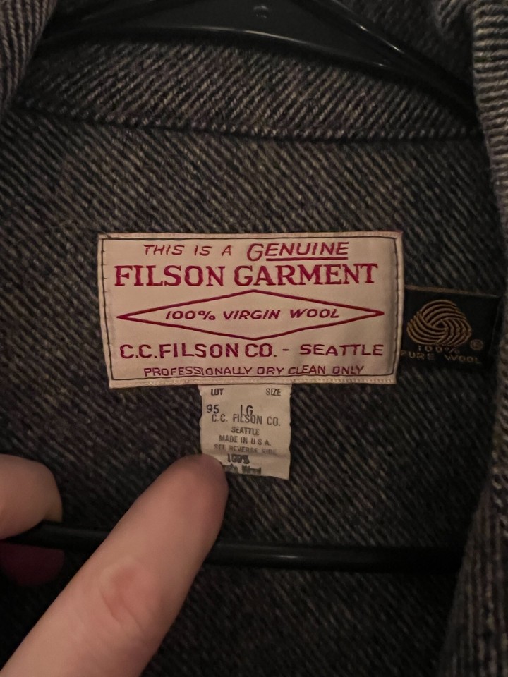 Filson Mackinaw Cruiser Jacket Gray/Grey Heather Wool Cape Coat 1980s ...