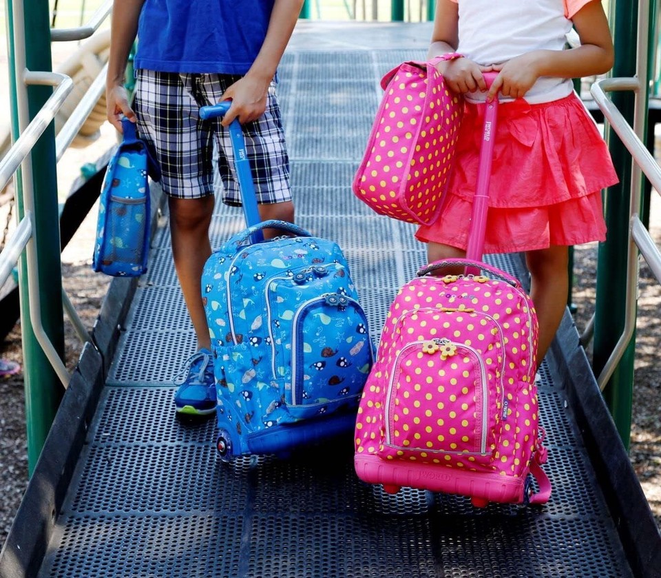 Kids Rolling Backpack & Lunch Bag Set for Elementary School. with ...