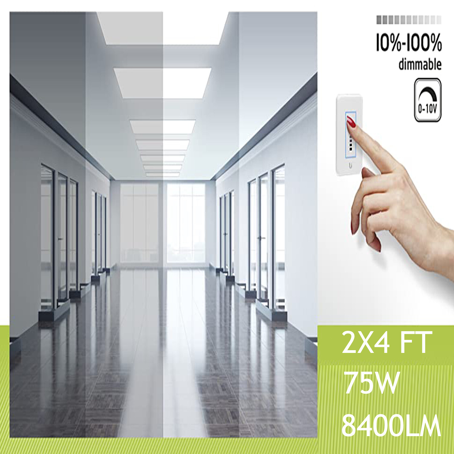 4 Pack 2x4 FT LED Panel Light, 75 Watt Drop Ceiling Lights, 5000K ...