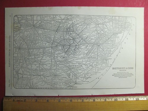 1918 BALTIMORE & OHIO RAILROAD SYSTEM MAP B&O RR STATIONS HISTORY | eBay