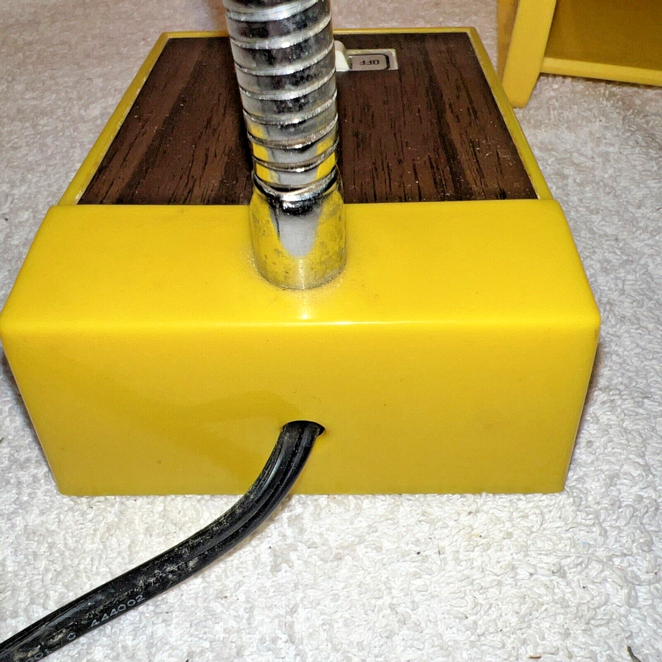 Vintage 1970s bright yellow desk task lamp & 2 Eldon file holder letter ...