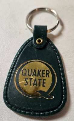 Vintage Green Quaker State Motor Oil Key Chain! | eBay