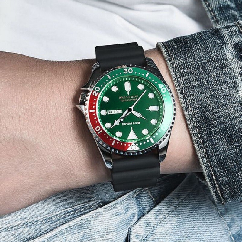 BEN Nevis Men's Quartz Dive Watch Quartz Movement Waterproof Bezel ...