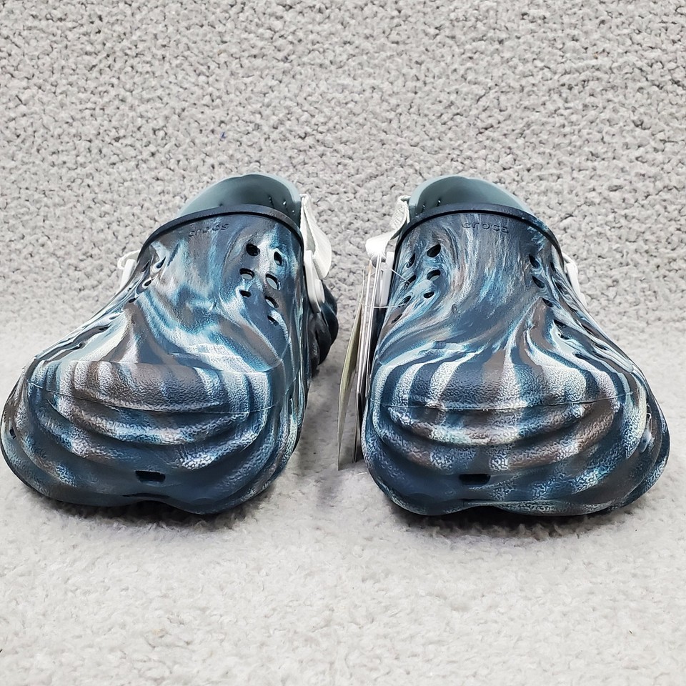 Crocs Echo Marbled Clog Shoes Mens 10 / Womens 12 Black Sand Comfort Slides | eBay