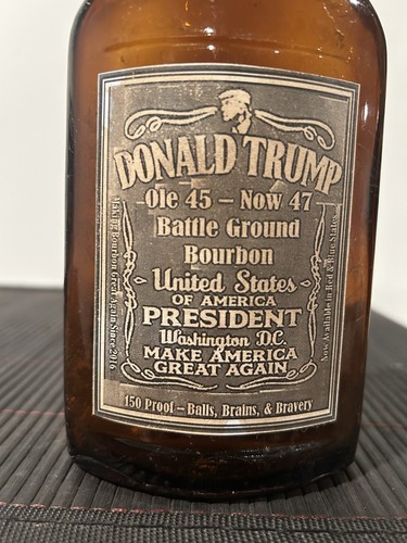 Prohibition Era “Horseshoe” Style Flask W/Commemorative President Trump ...