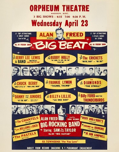 Jerry Lee Lewis, Alan Freed Big Beat 13" x 19" Re-Print Music Concert ...