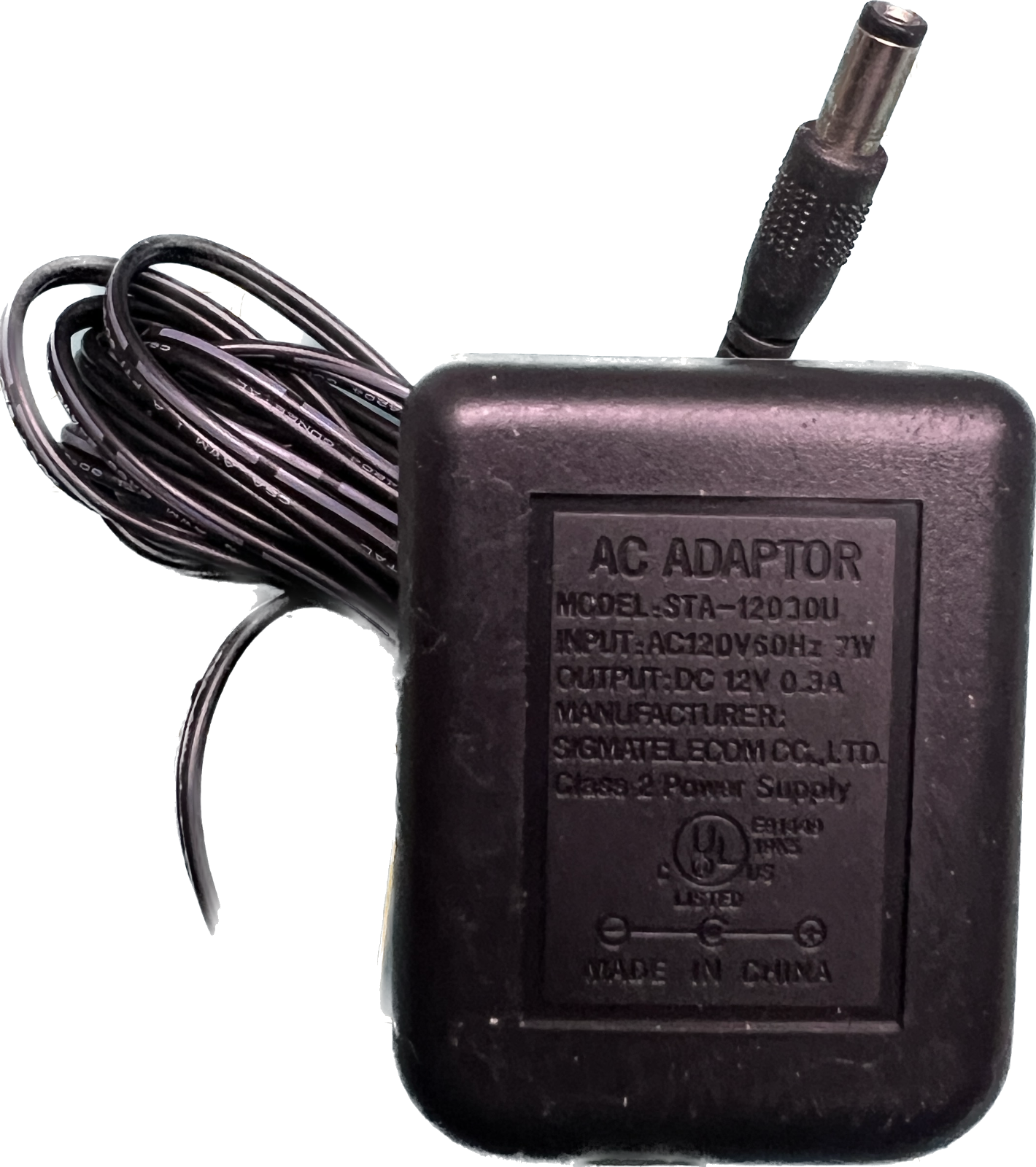 AC Adapter Power Supply STA-12030U Charger Transformer Output 12V 300mA ...