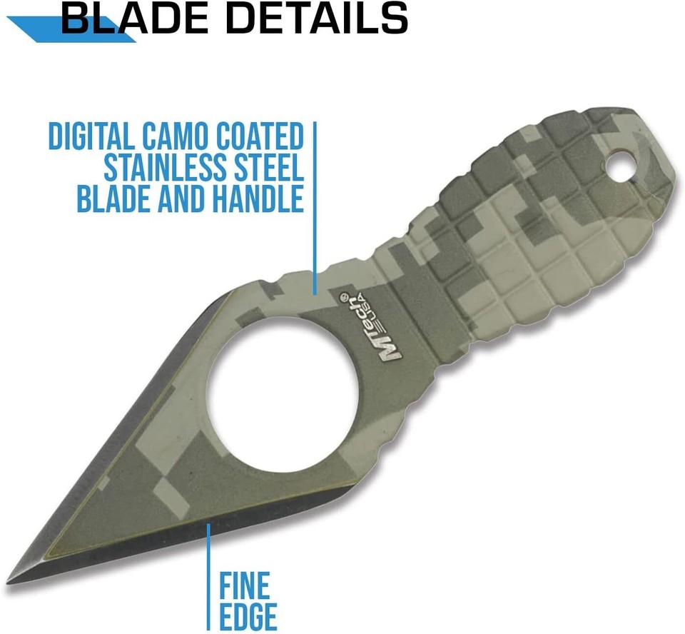 Fixed Blade Knife Self Defense Weapon Mini Defence Tool Survival Black ...