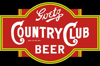 Goetz Country Club Beer DIECUT NEW Sign 48" Wide USA STEEL | eBay