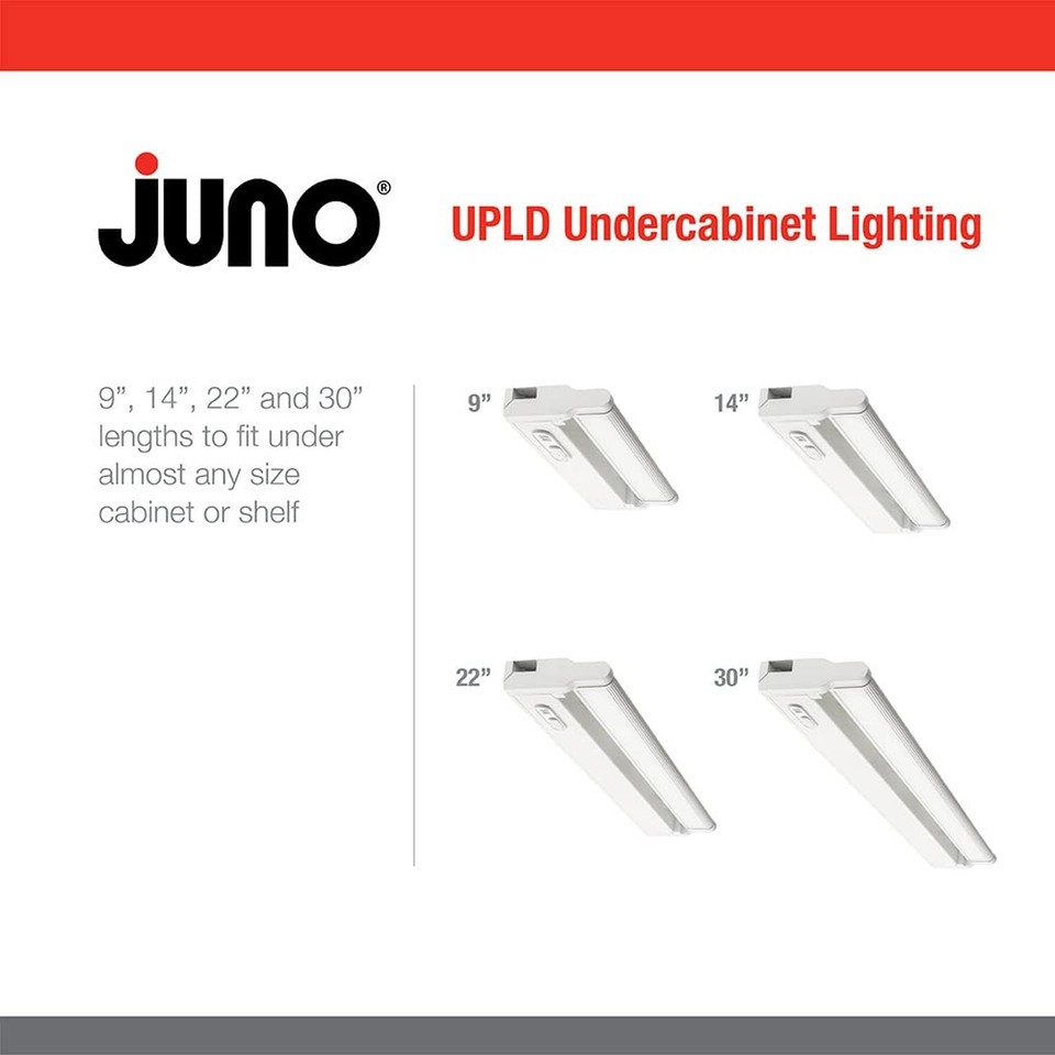 Juno UPLD 22IN SWW4 90CRI WH M6 Swivel LED Undercabinet with 3000K ...
