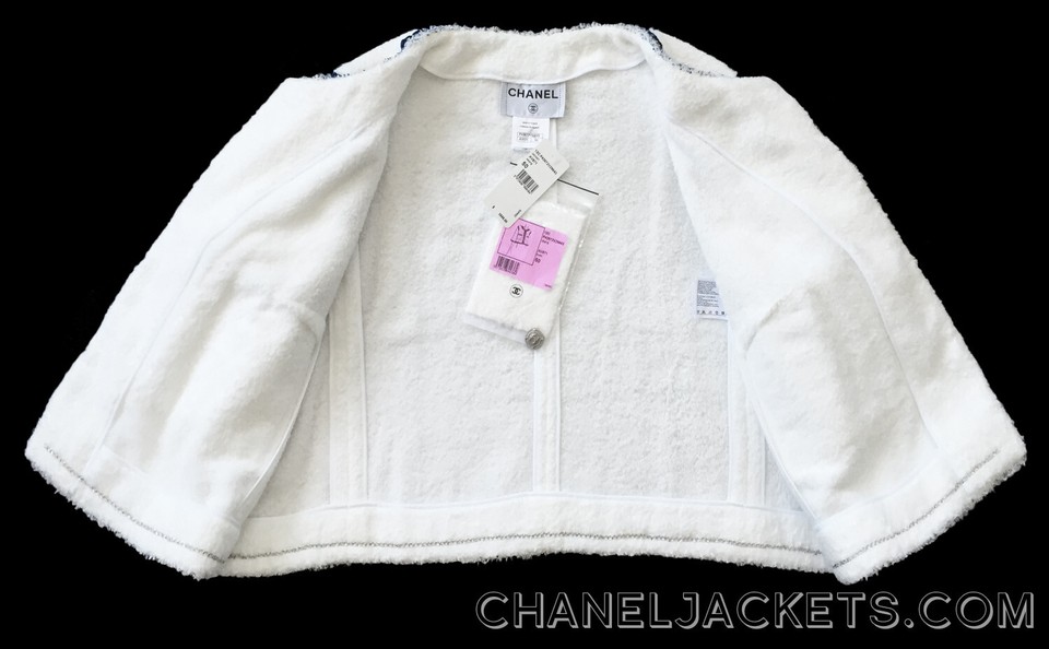 $3,555 CHANEL White *MOST WANTED* Terry JACKET * FR 48 50 / US 12 ~ NEW ...