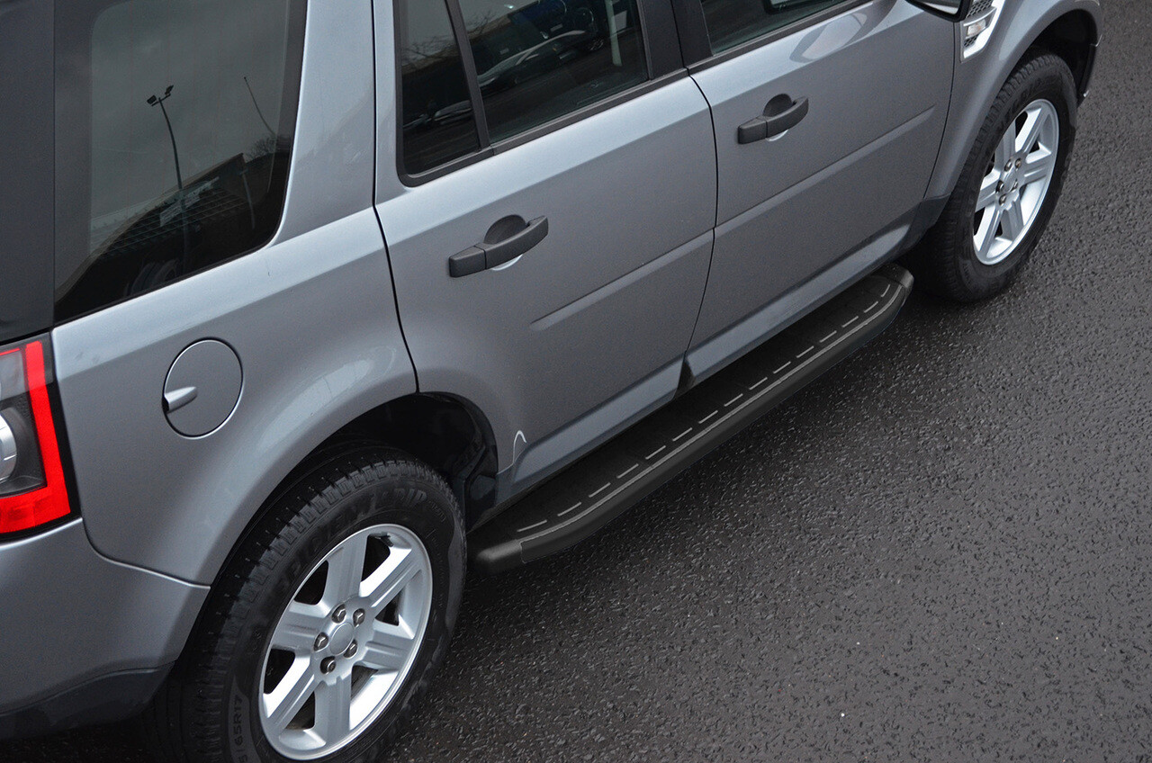 Black Aluminium Side Steps Bars Running Boards To Fit Land Rover ...