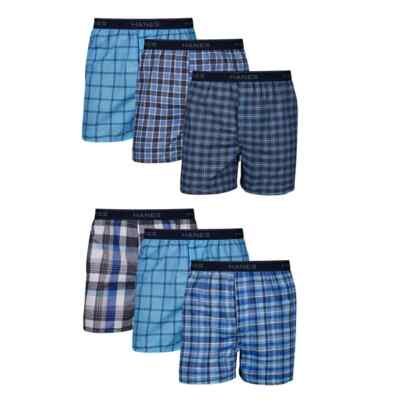3 Hanes Mens Tagless Boxer With Exposed Waistband Multi-Packs Small-3X ...