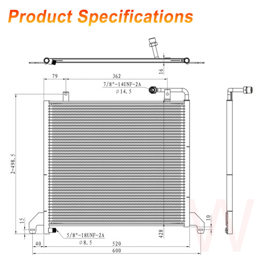 A/C Condenser For 2004-2011 08 Mercedes-Benz G55 AMG / 2009-2015 G550 ...
