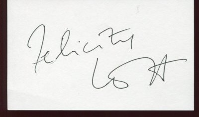 FELICITY LOTT signed INDEX CARD autograph #117 | eBay