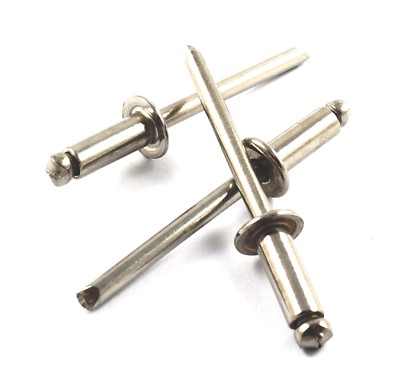 4.0mm POP RIVETS DOME HEAD OPEN TYPE BLIND A2 STAINLESS STEEL CHOOSE ...
