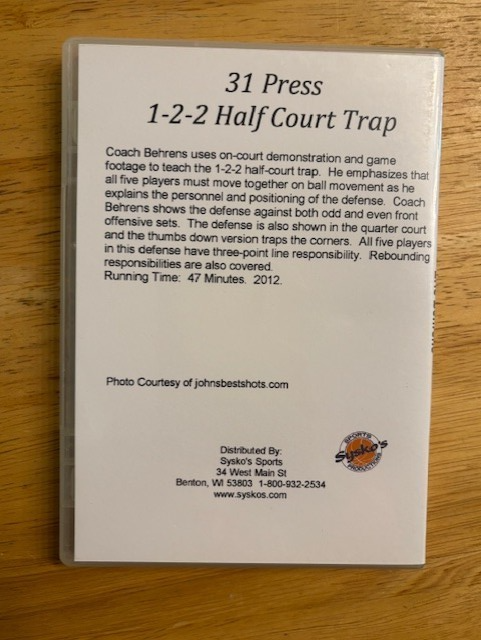 31 Press 1-2-2 Half-Court Trap Eric Behrens Basketball Coaching DVD | eBay