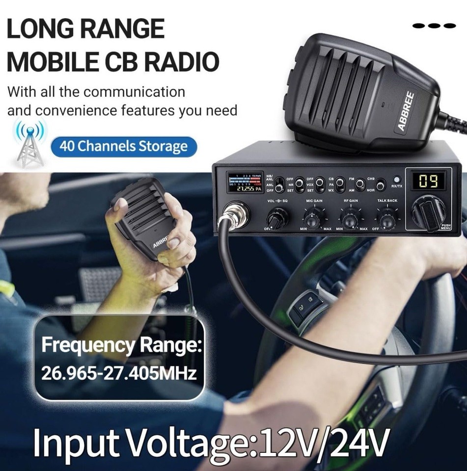 CB Radio Kit AM/FM Professional Long Range Portable CB Radio with ...