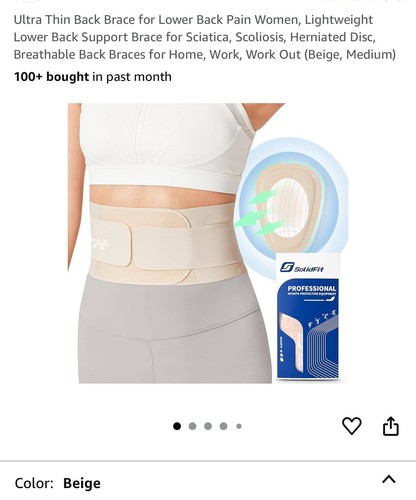Ultra Thin Back Brace for Lower Back Pain Women Lightweight Lower Back ...