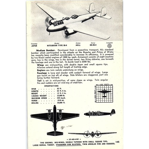 Mitsubishi Type 96-4 97 Nell Sally I 0B-96-4 Japan 1943 War Plane Photo ...