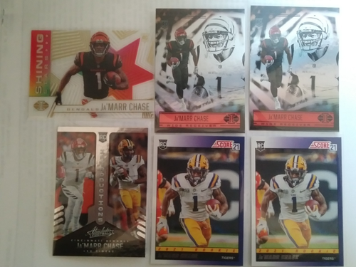 2021 Jamar Chase Rookie Card Lot of (6) Cincinnati Bengals RC SEE PICS ...