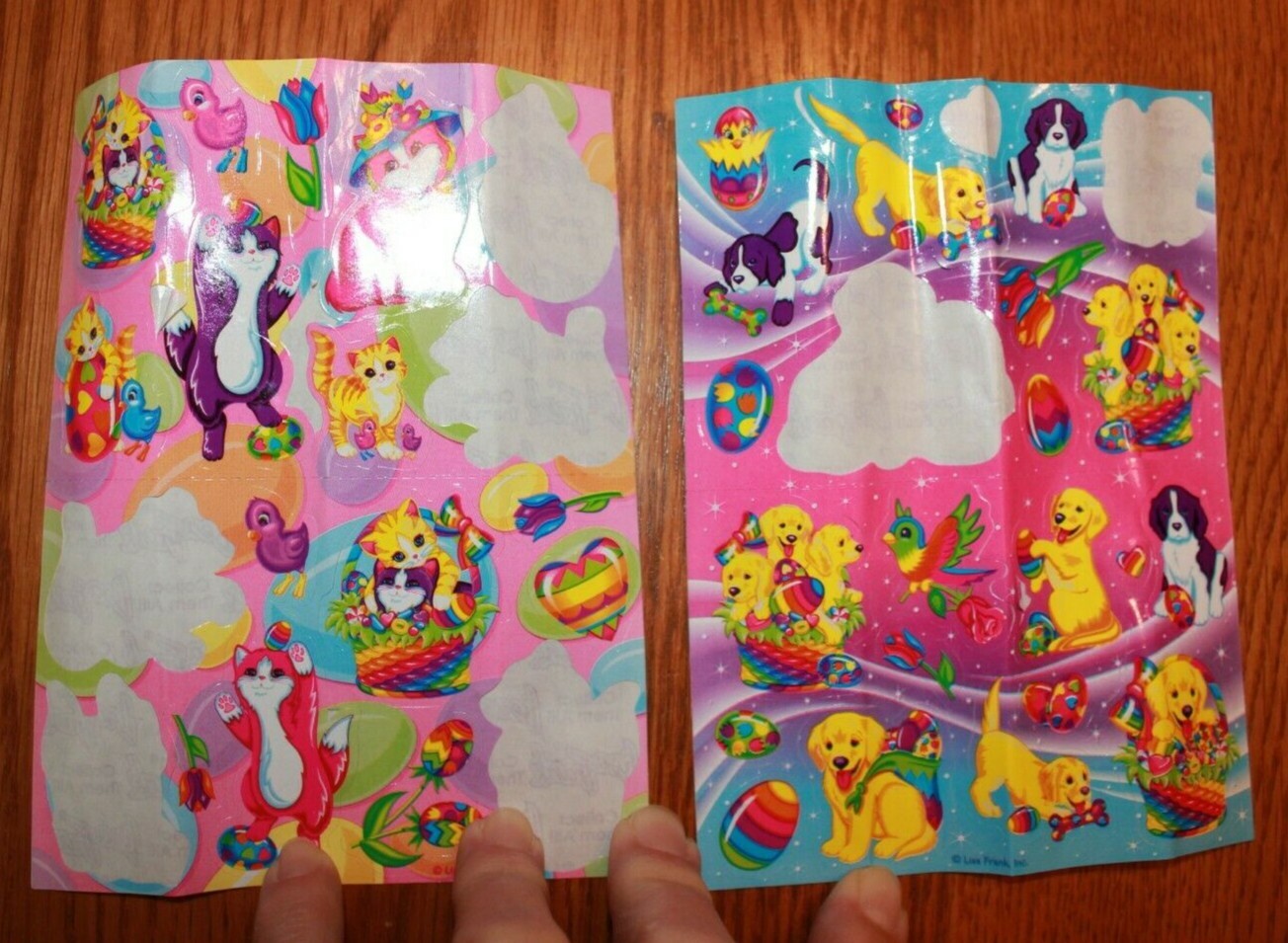 Lisa Frank Stickers ~ Vintage 2 Pages of Cats, Kittens & Dogs Puppies ...