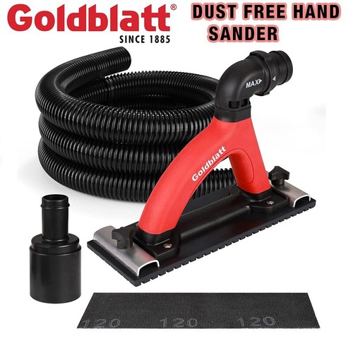 Goldblatt Hand Sander Set Dustless Drywall Vacuum Sander 6.5ft Hose ...