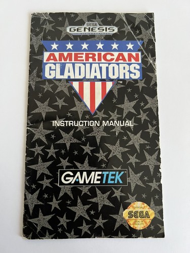 Sega Genesis Manual ONLY American Gladiators Instruction Booklet ...