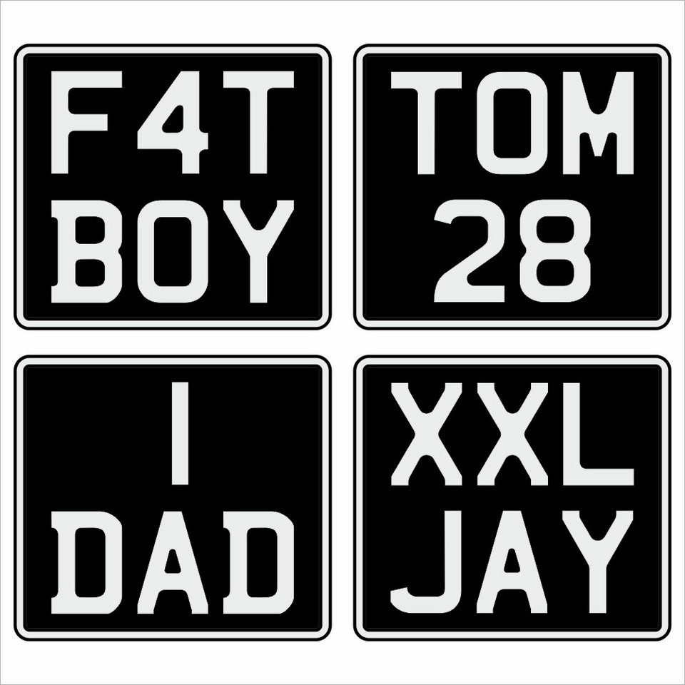 6 Digit 8x7 novelty black and silver Kids motorcycle pressed number ...