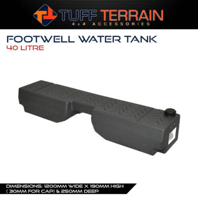 Tuff Terrain Poly Footwell Water Tank 40L Wagon Ute 4x4 Offroad Touring ...