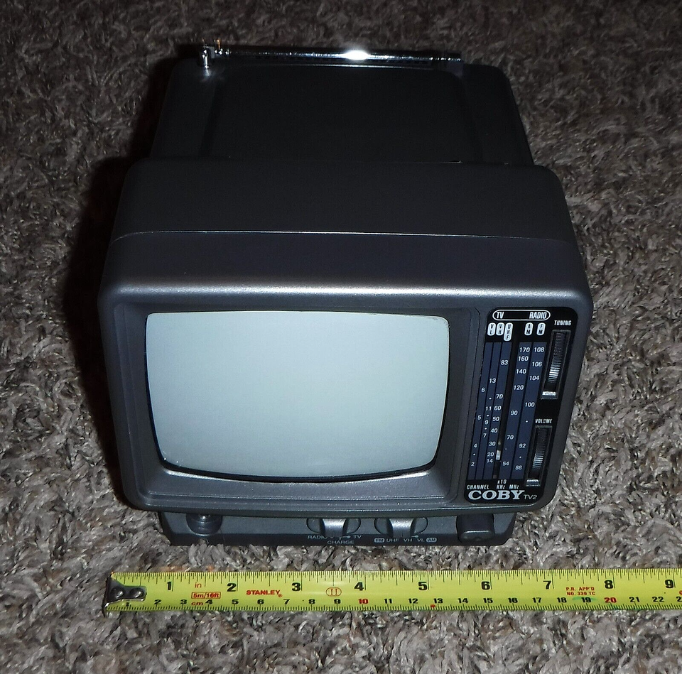 Coby CX-TV2 Portable 5 inch Black & White Television & AM FM Radio ...