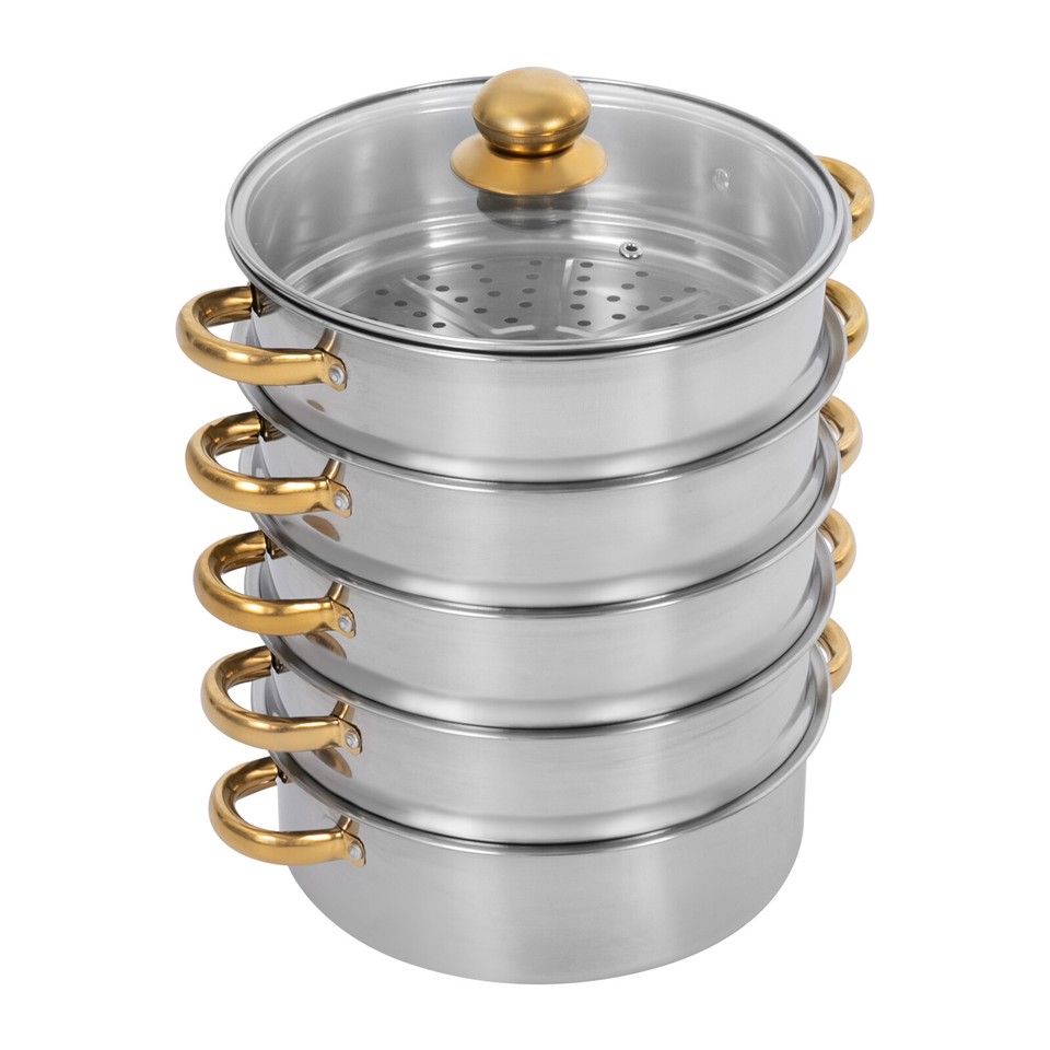 5-Tier Steamer Cooking Pot, Stainless Steel Steamer Pots, Cookware ...