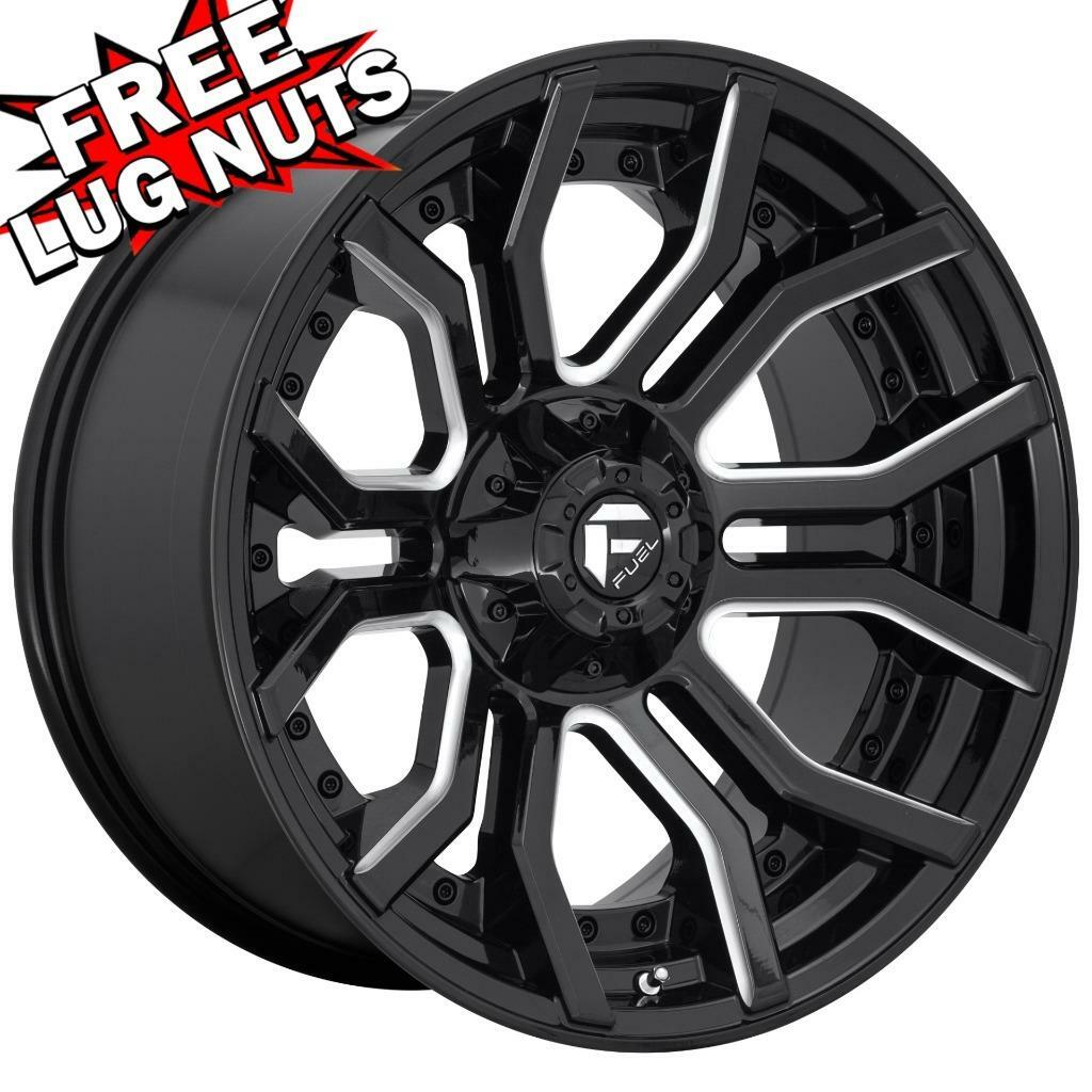 20 inch 20x9 Fuel D711 RAGE BLACK MILLED wheel rim 6x135 +1 | eBay