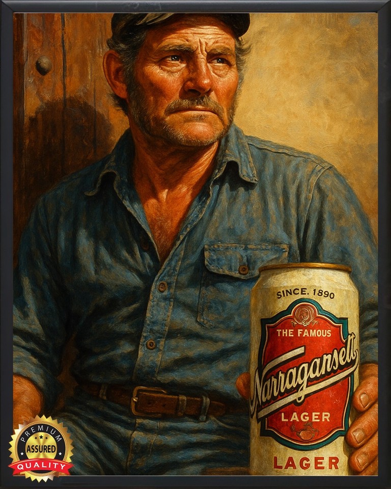 Quint – JAWS Tribute Art w/ Narragansett Beer – 11x14 METAL SIGN ...